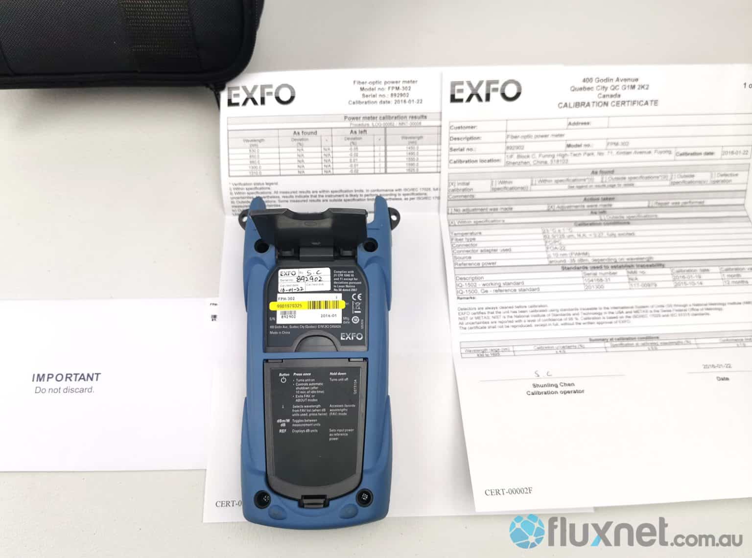 EXFO FPM-300 SM MM Fibre Power Meter FPM-302 830nm To 1625nm