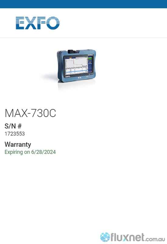 EXFO Maxtester MAX-730C-SM3 1310/1550/1625nm iOLM OTDR 1YR Warranty ...