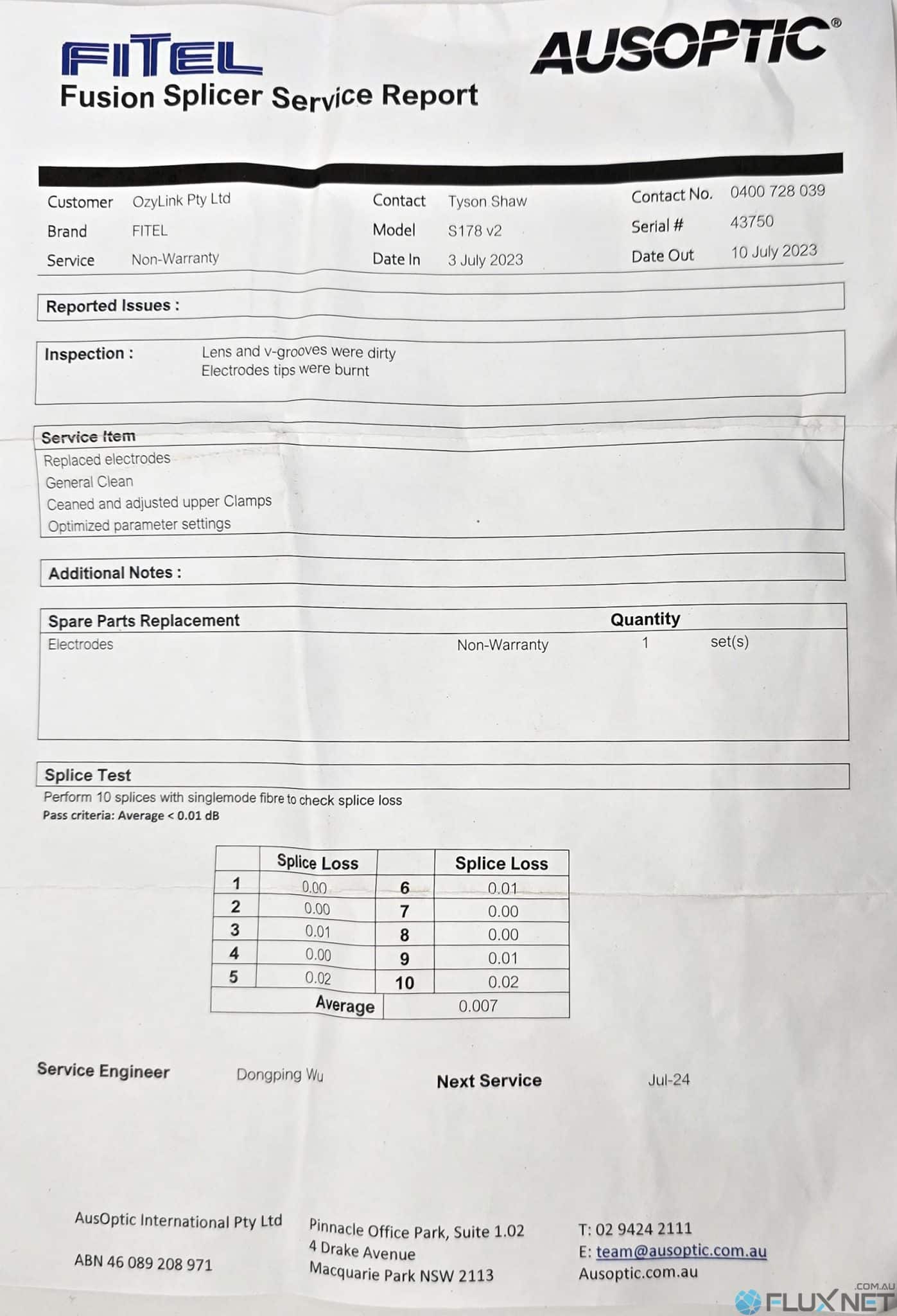 FiTel S-178A V2 Core Alignment Fibre Fusion Splicer