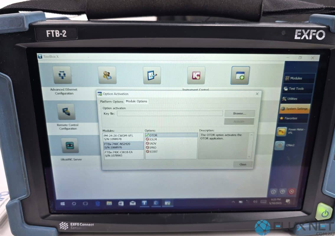 EXFO FTB-2 With FTBx-740C DWC FTBx-740C-CW18 Module CWDM DWDM Tunable SM OTDR - FLUXNET
